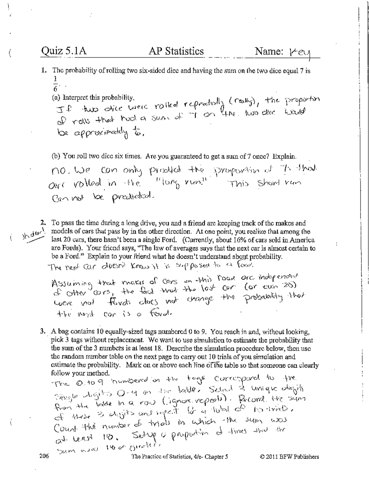 Chapter 5 Quiz Answer Keys MATH 1016 Studocu