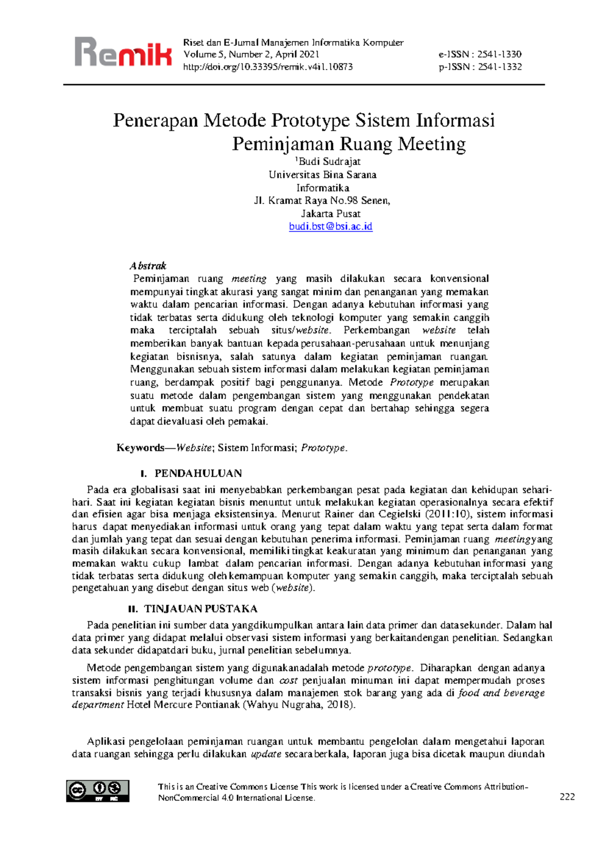 Penerapan Metode Prototype Sistem Informasi Peminjaman Ruang Meeting ...