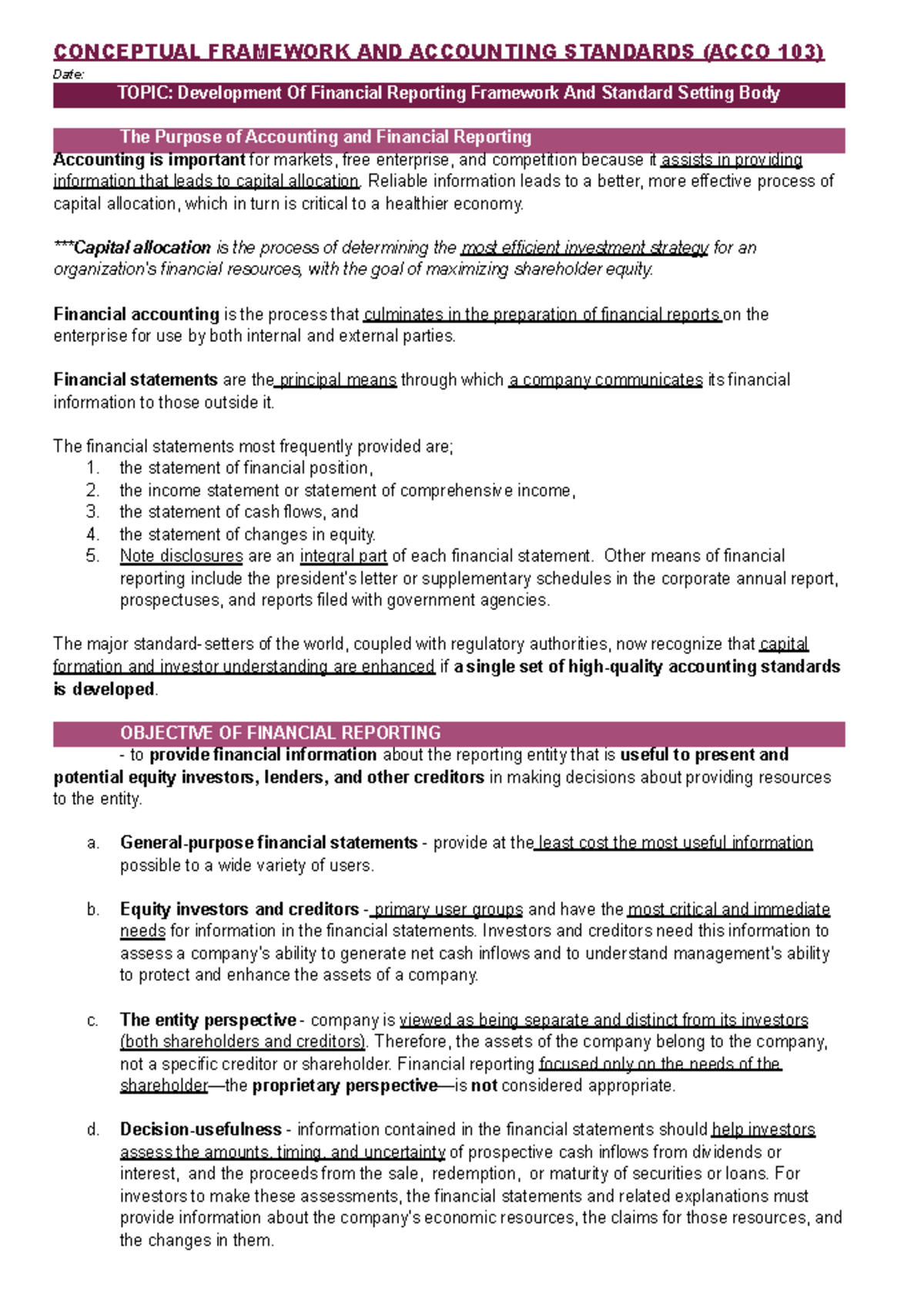 CFAS Standard-Setting Bodies and Conceptual Framework Notes - Date ...