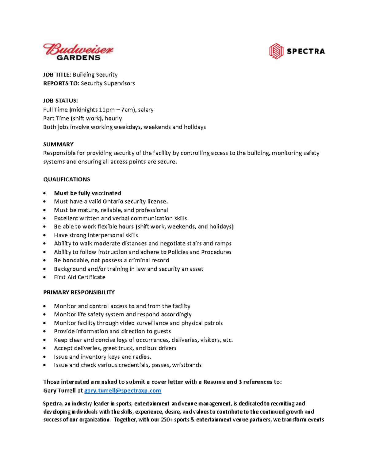 Building-Security-budweiser - JOB TITLE: Building Security REPORTS TO ...