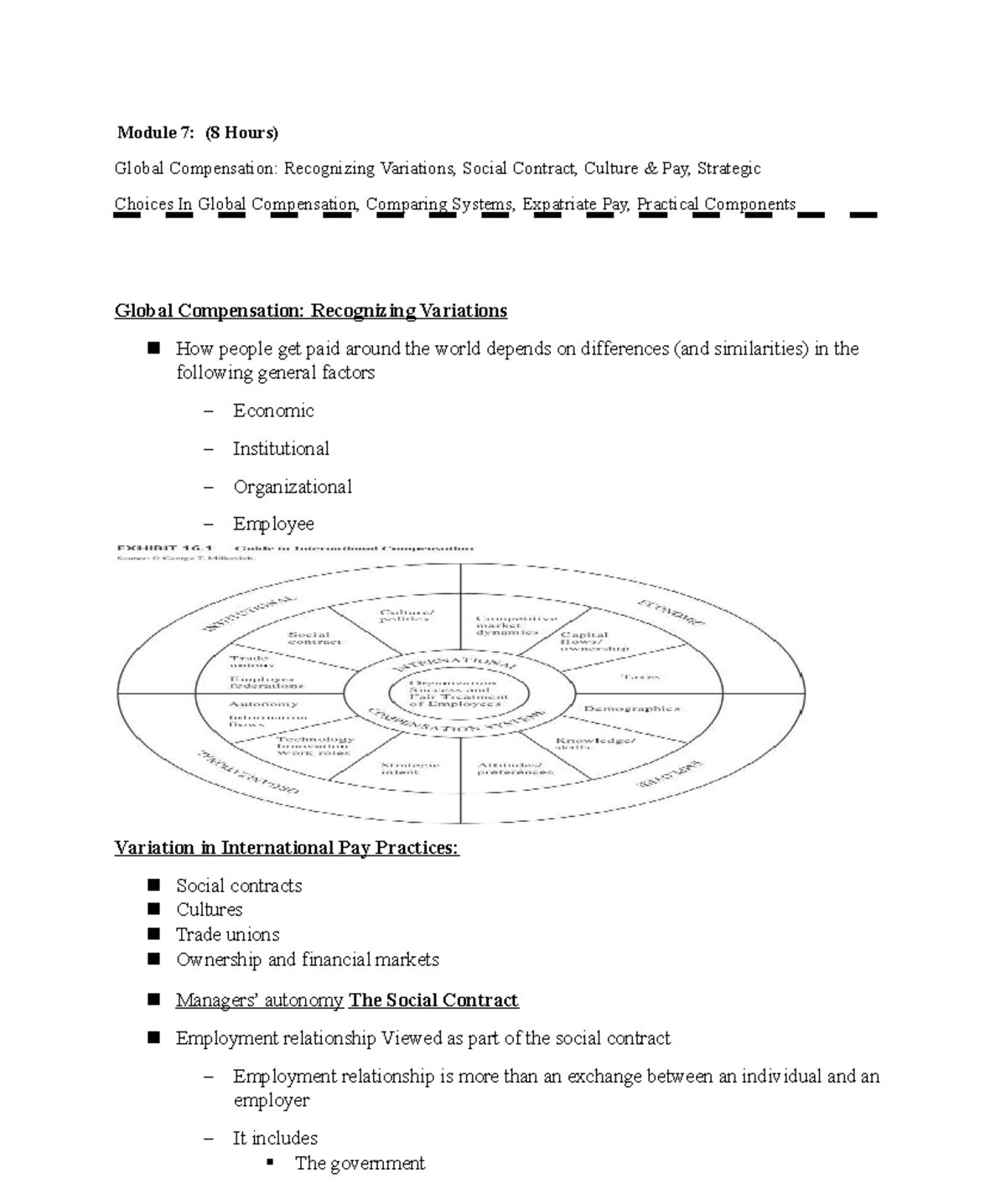 Compenations and Benefits M7 - Module 7: (8 Hours) Global Compensation ...