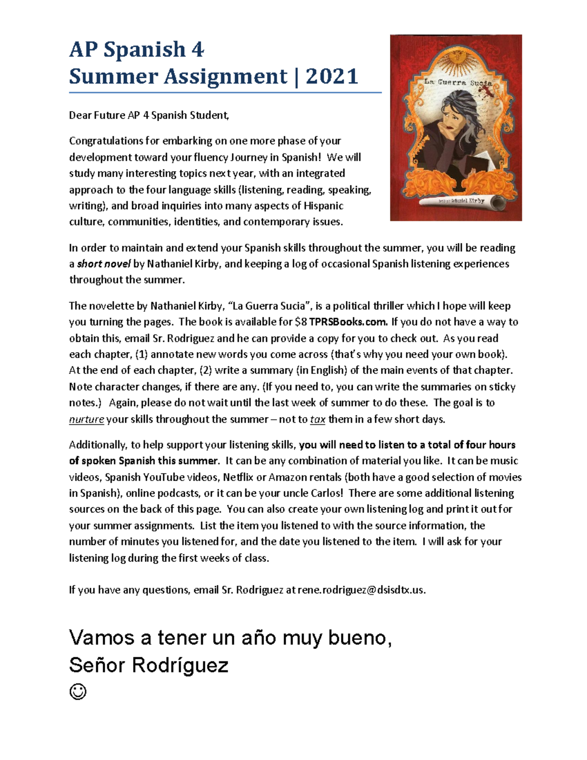 Business and Language - AP Spanish 4 Summer Assignment | 2021 Dear ...