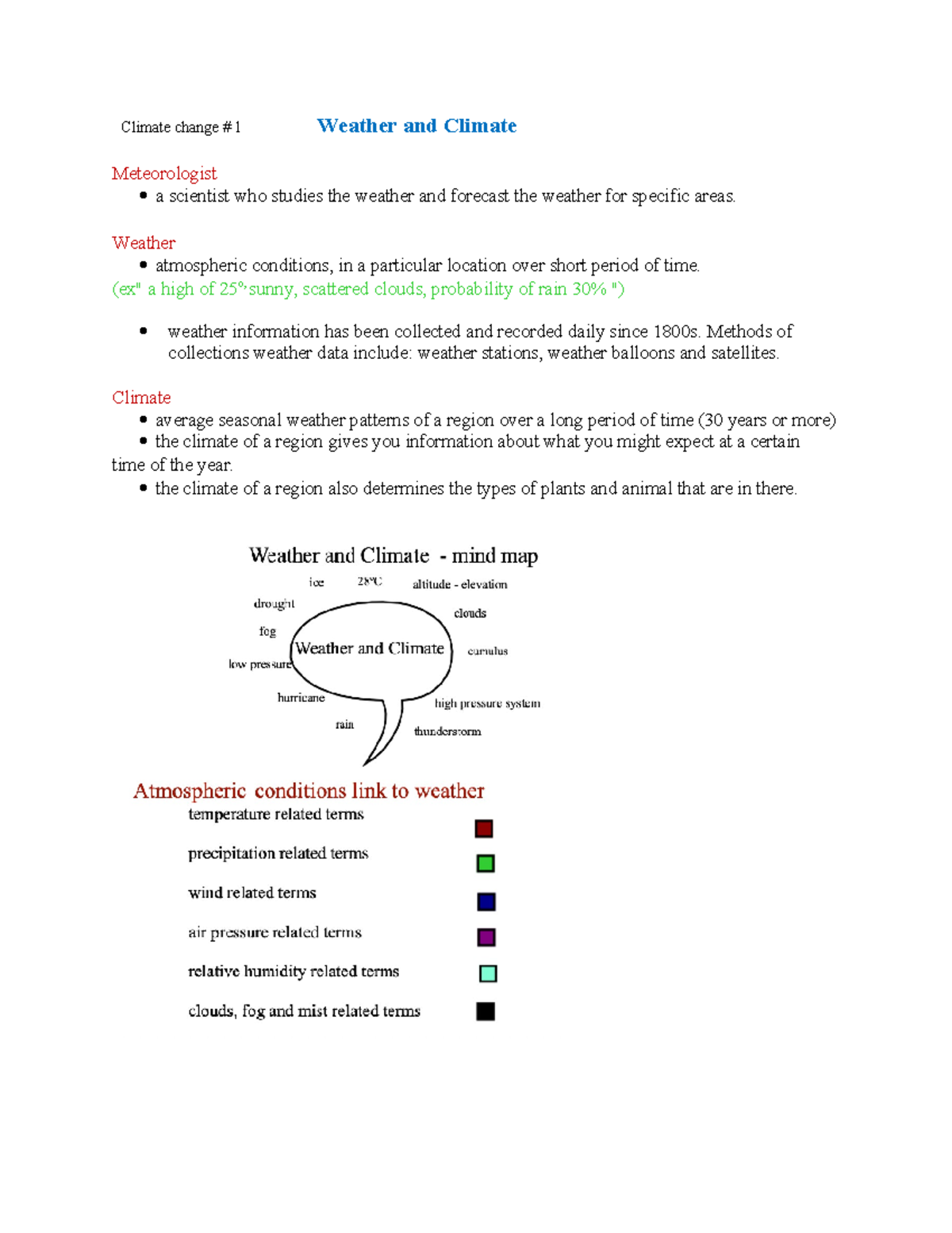 Climate Change Study Notes: Weather, Climate, and Causes - Climate ...