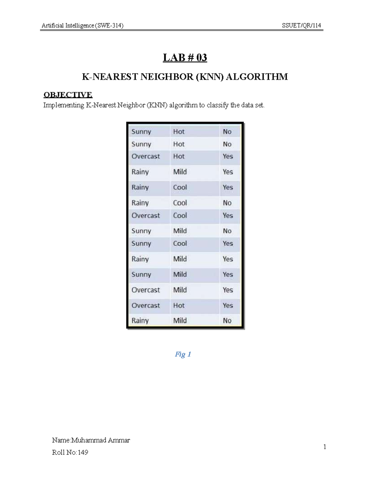 Lab format - Lectures - Artificial Intelligence (SWE-314) SSUET/QR/ LAB ...