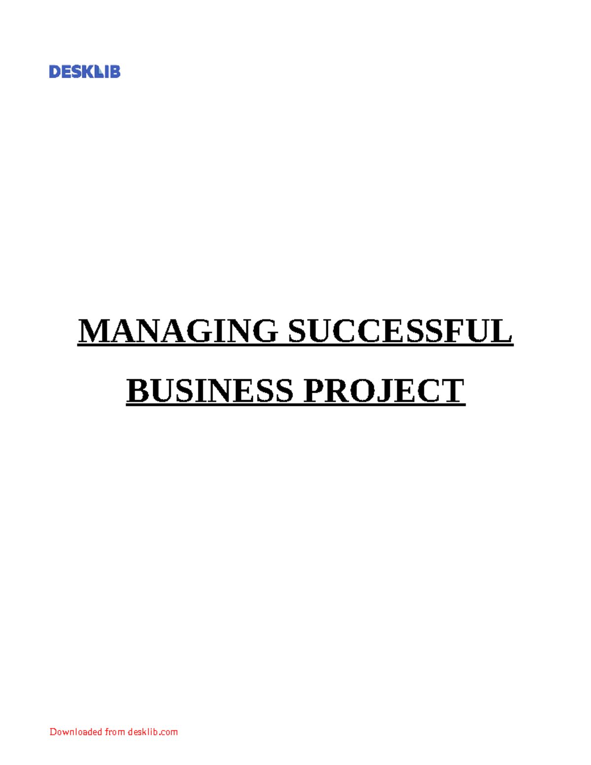 Desklib vodafone project - MANAGING SUCCESSFUL BUSINESS PROJECT Table of Contents - Studocu