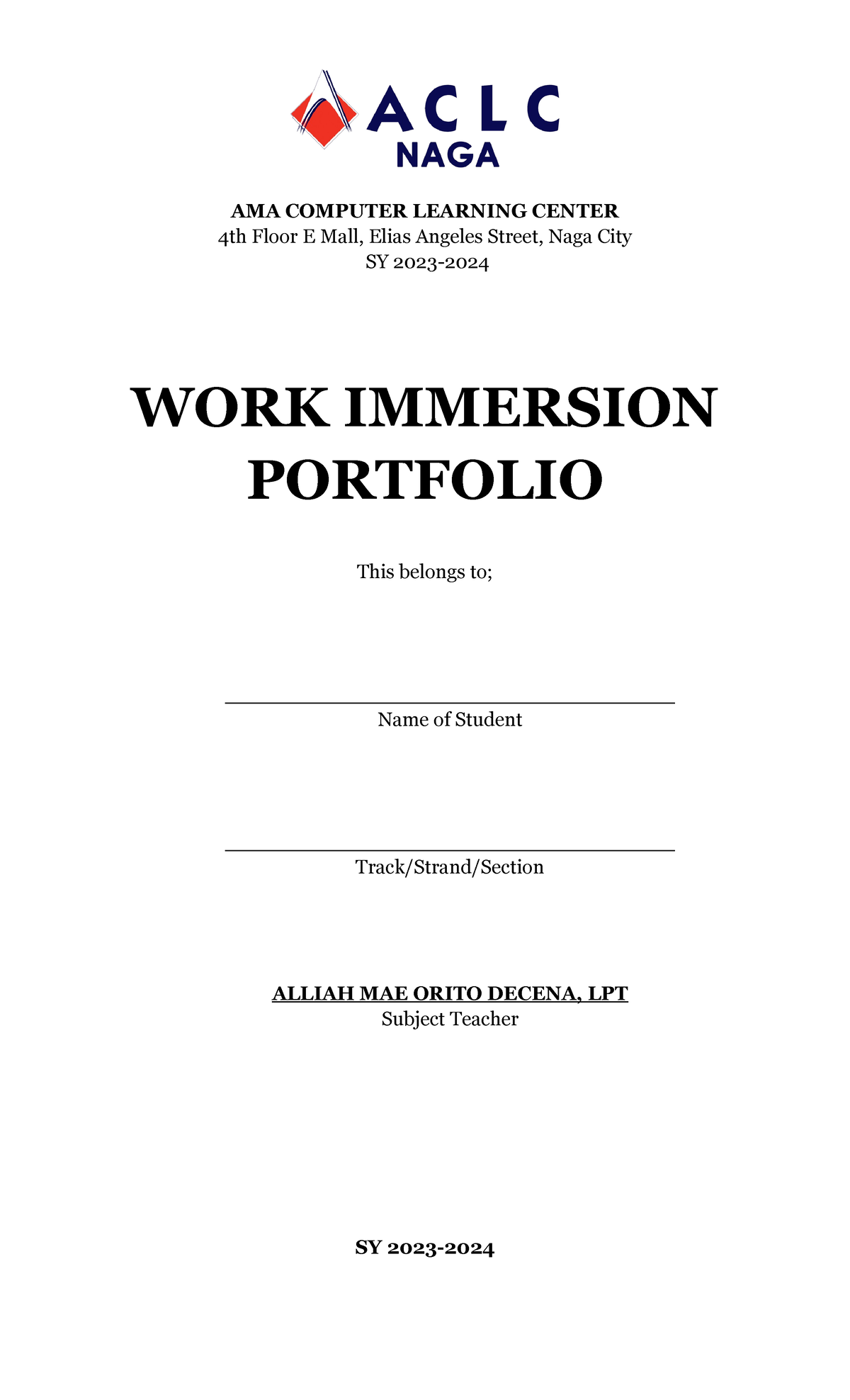 Portfolio - AMA COMPUTER LEARNING CENTER 4th Floor E Mall, Elias ...