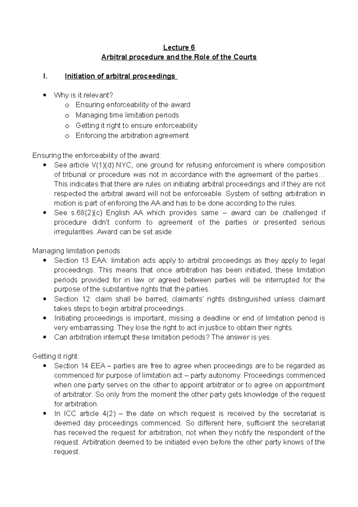 International Commercial Arbitration - Arbitral Procedure and Role of ...