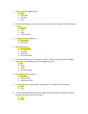 HVAC Intermediate Controls Chapter 13 Quiz - 1 of the following is the ...