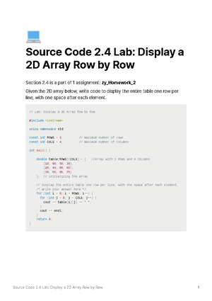 2.1. Two-dimensional arrays - 2 Two-dimensional arrays An array can be ...
