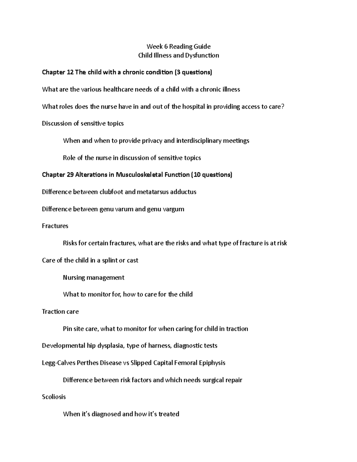 Week 6 Reading Guide - week 6 notes from the lecture that I took. It is ...