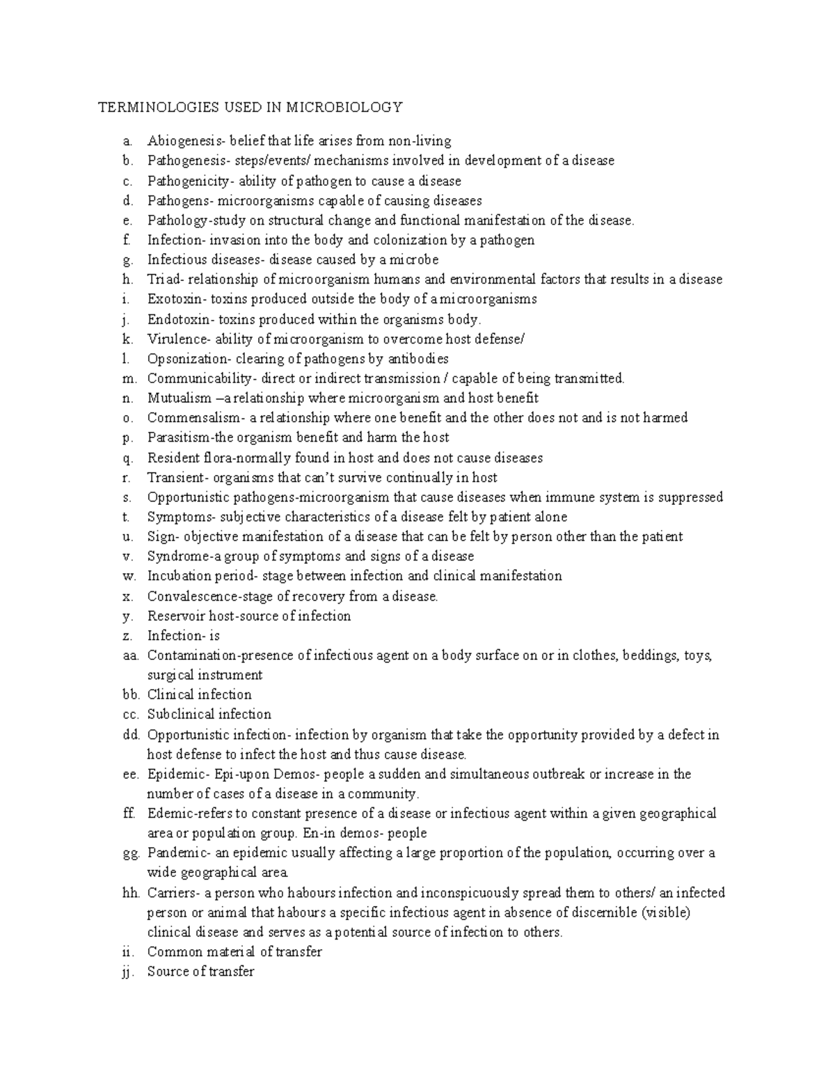 Terminologies USED IN Microbiology-1 - TERMINOLOGIES USED IN ...