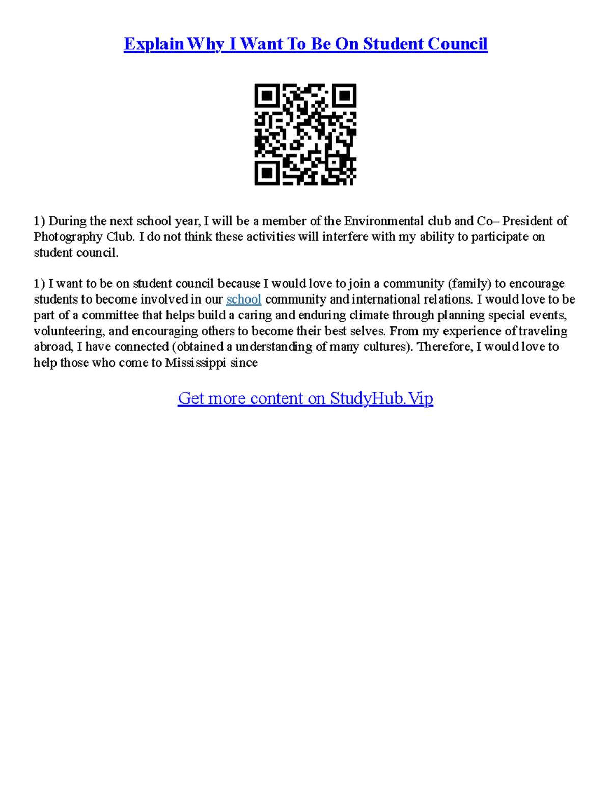Student Council Essay Ideas - Explain Why I Want To Be On Student ...