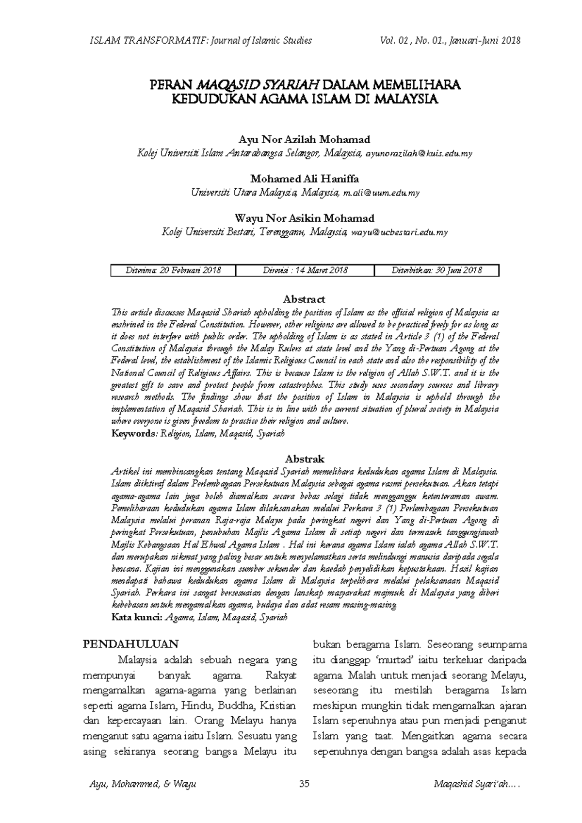 Peranan Maqasid Syariah - PERAN MAQASID SYARIAH DALAM MEMELIHARA ...