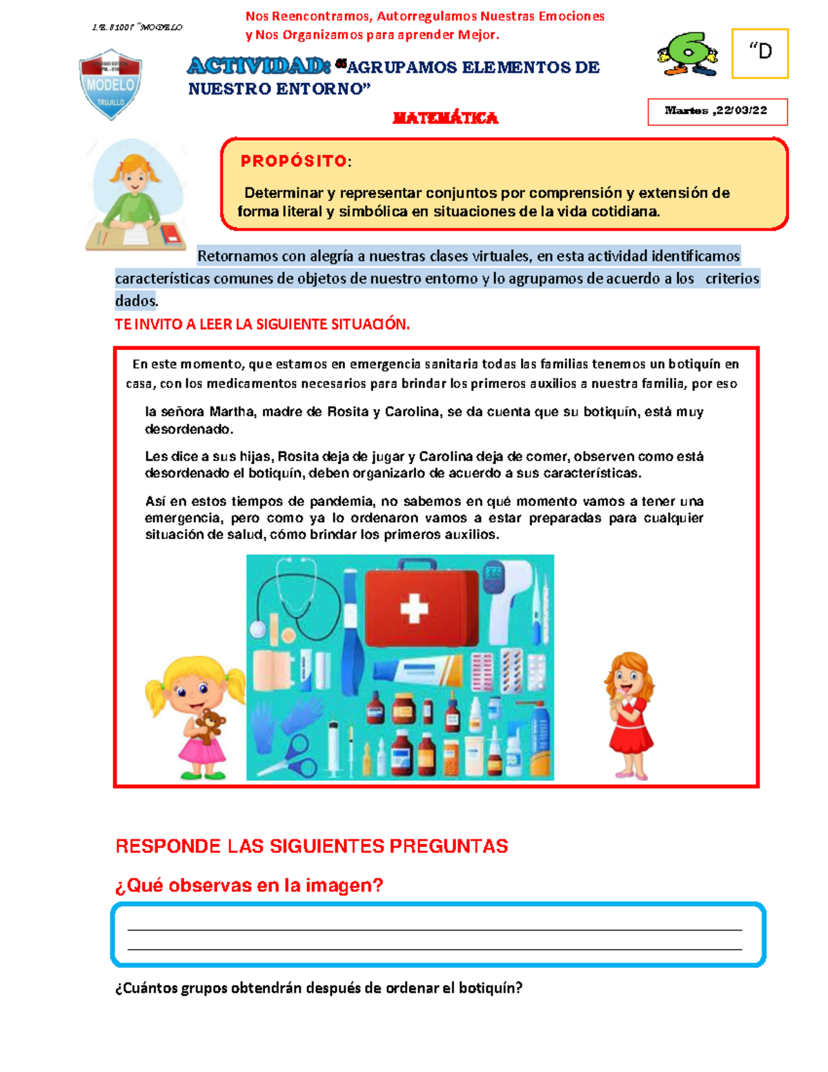 Actividad Matemática Martes 22 Marzo - MATEMÁTICA Retornamos con ...