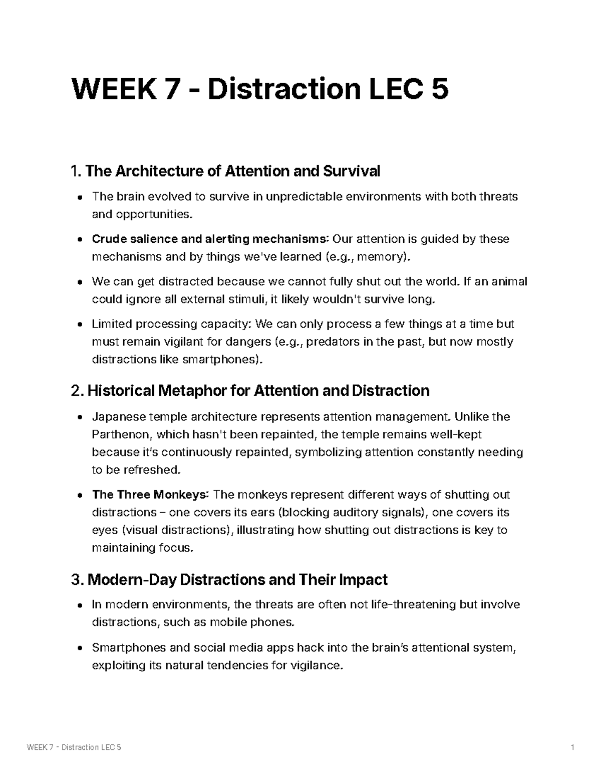 Distraction LEC - The Architecture of Attention and Survival The brain ...