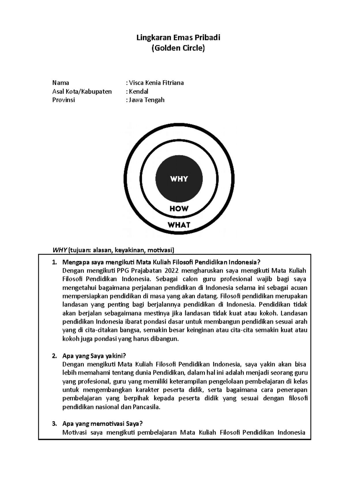 Panduan menulis komitmen diri dalam Mata Kuliah Filosofi Pendidikan Nasional - Lingkaran Emas ...