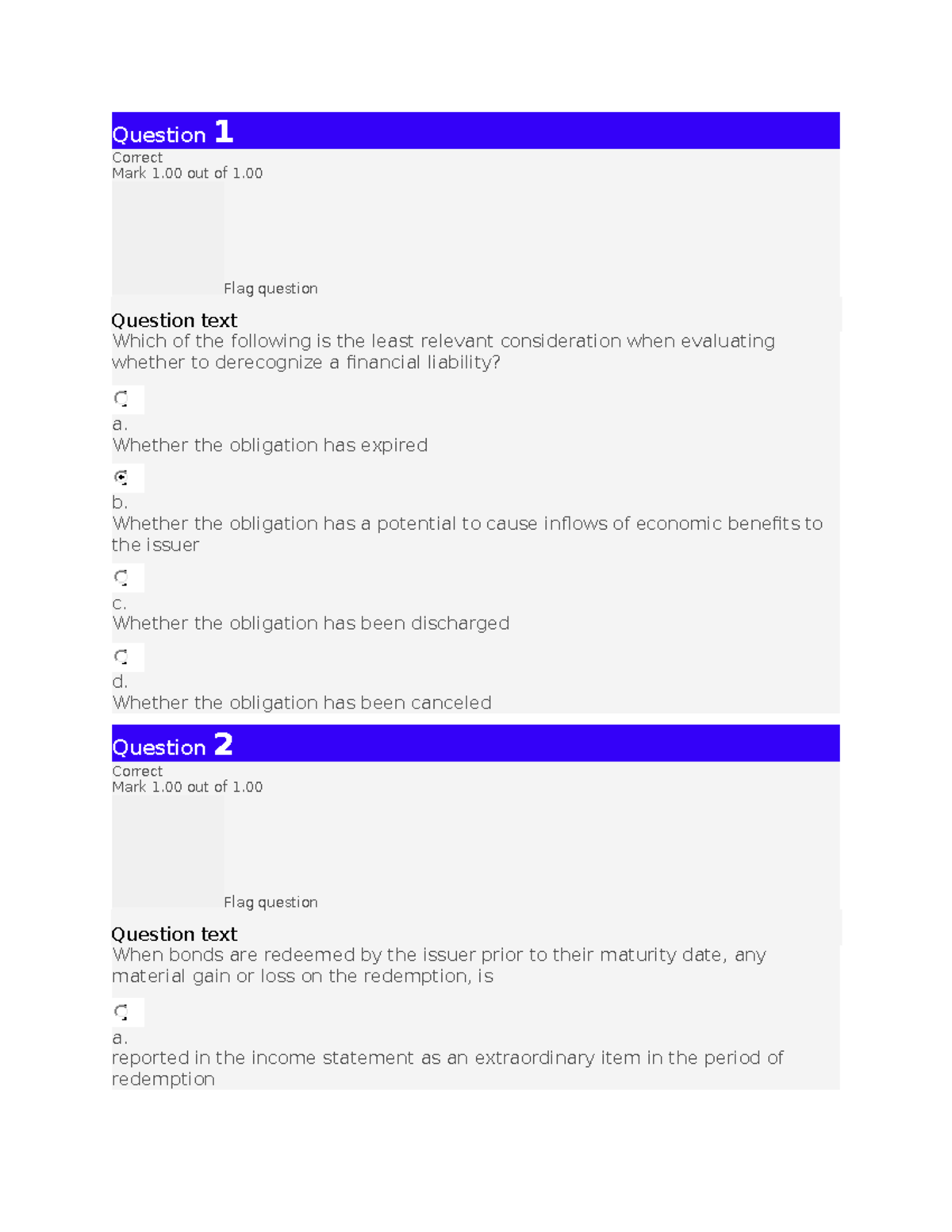 Question - module - Question 1 Correct Mark 1 out of 1. Flag question Question text Which of the ...