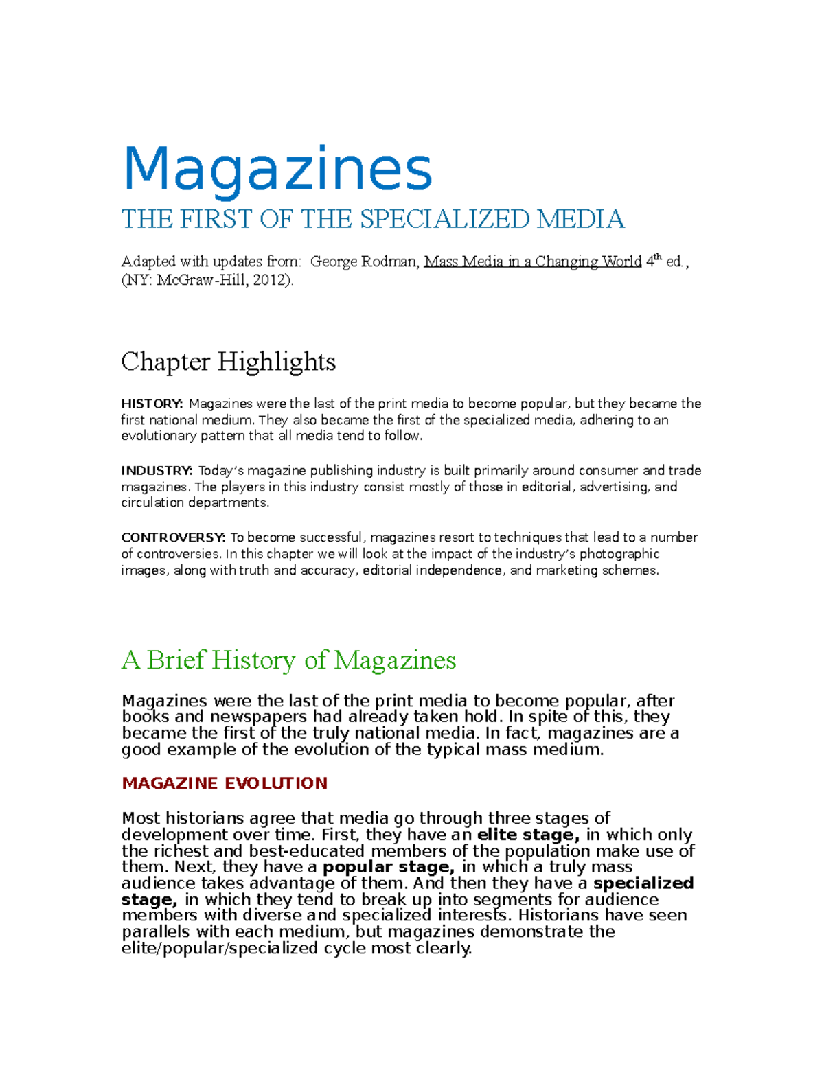 1165 Magazinesrde - Magazines THE FIRST OF THE SPECIALIZED MEDIA ...