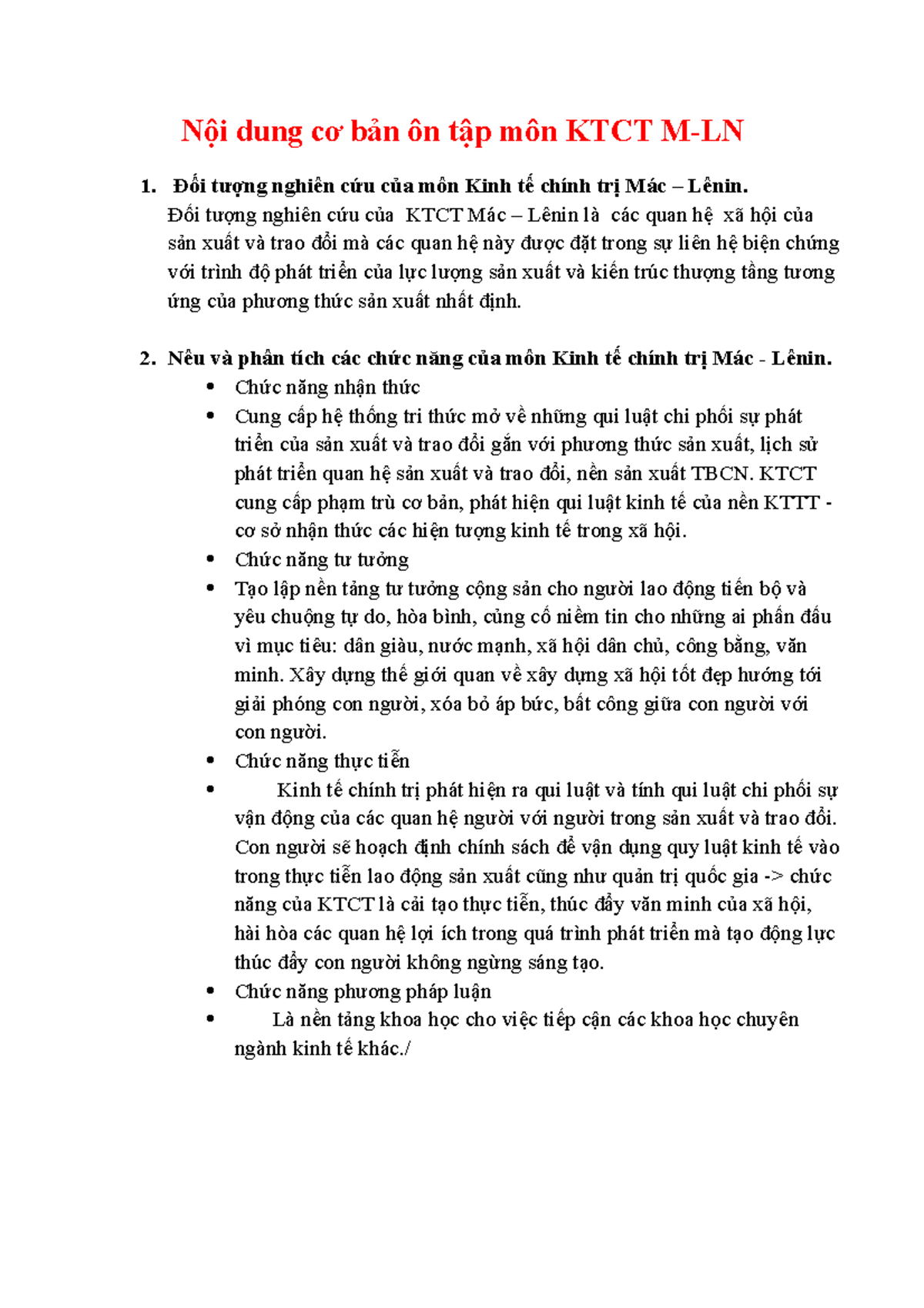FILE 20221223 173017 Nội-dung-ôn-tập-bản-đủ-1 - Nội dung cơ bản ôn tập môn KTCT M-LN Đối tượng ...