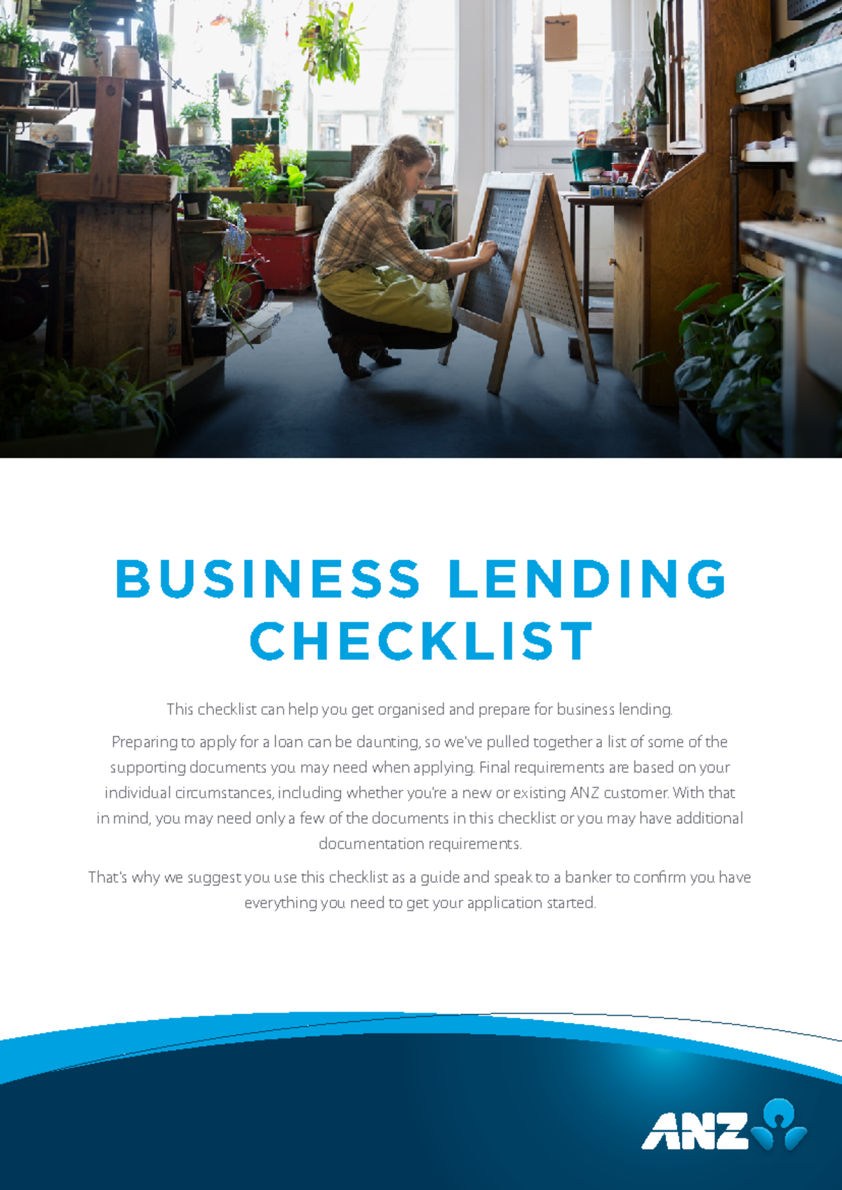 ANZ business lending checklists - BUSINESS LENDING CHECKLIST This ...