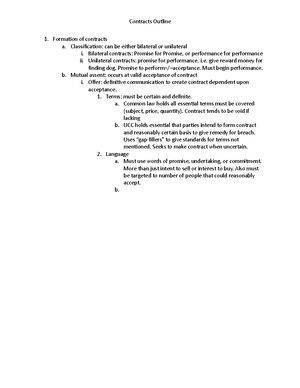 Contracts Practice Questions - Contracts Practice Multiple-Choice Questions Instructions: To ...
