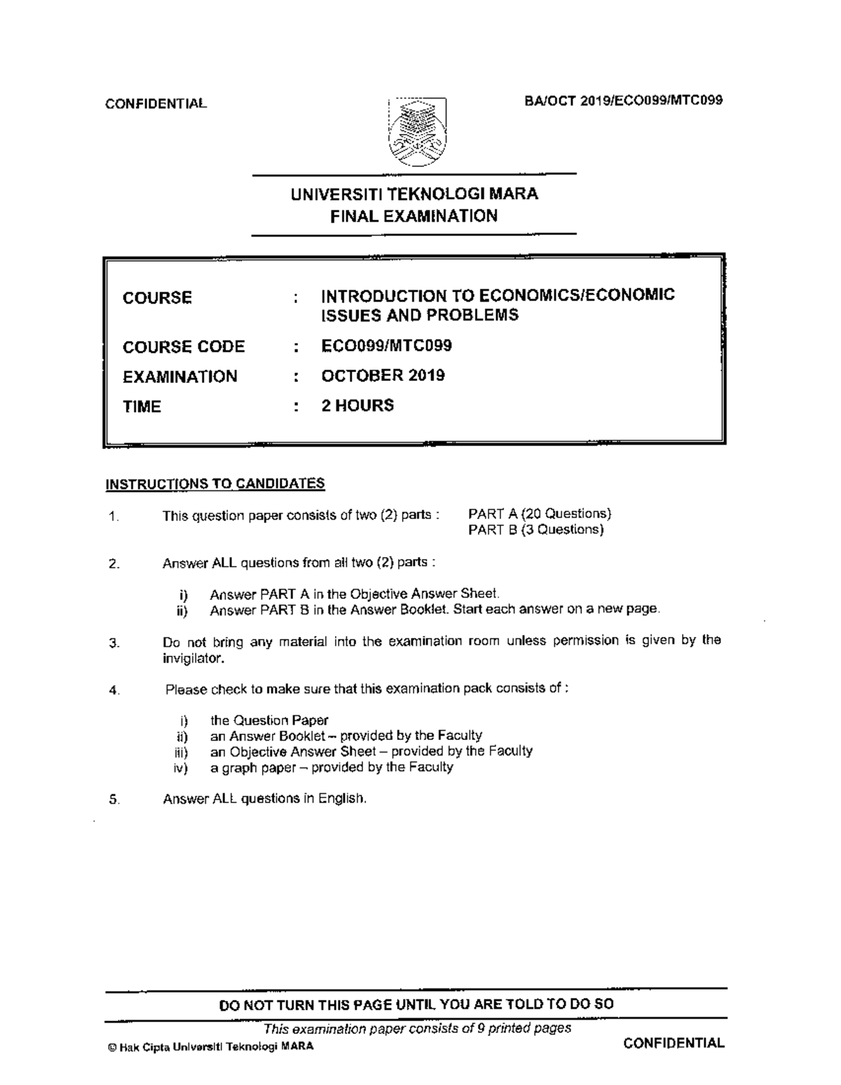 5 6109357207785048890 230321 224400 - UNIVERSITI TEKNOLOGI MARA FINAL EXAMINATION COURSE COURSE ...