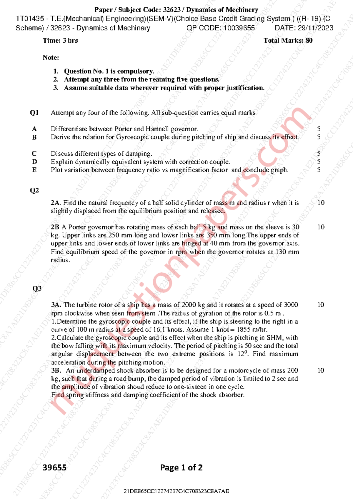 Be mechanical-engineering semester-5 2023 december dynamics-of-machineryrev-2019-c-scheme ...