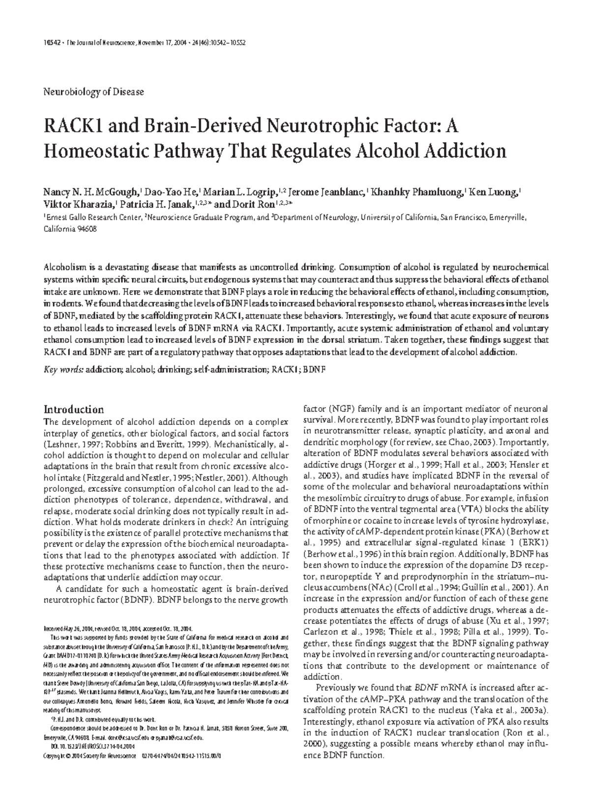 10542 - nil - Neurobiology of Disease RACK1 and Brain-Derived ...