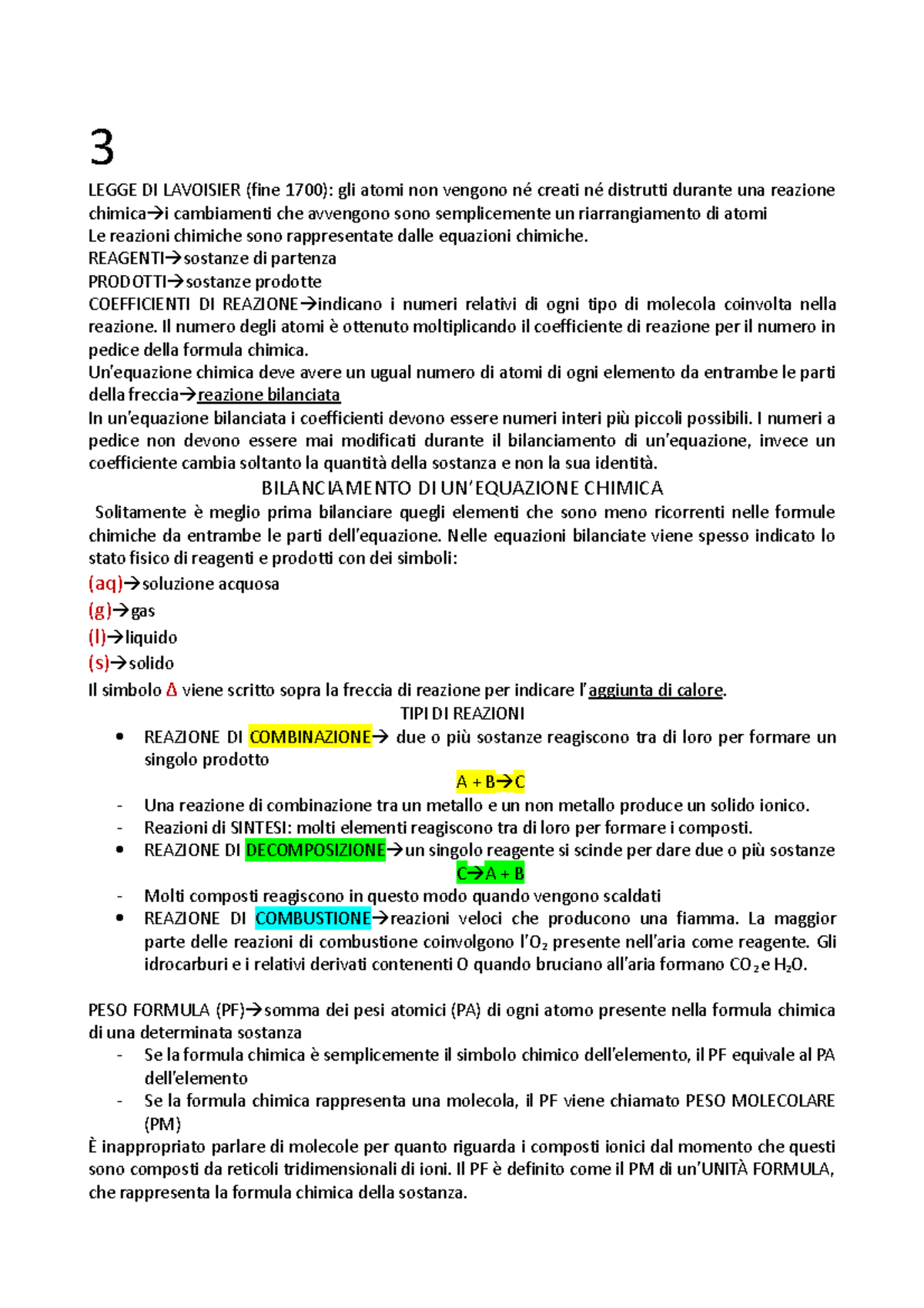 Schema Chimica CAP. 3 - Chimica Generale E Inorganica - Uninsubria ...