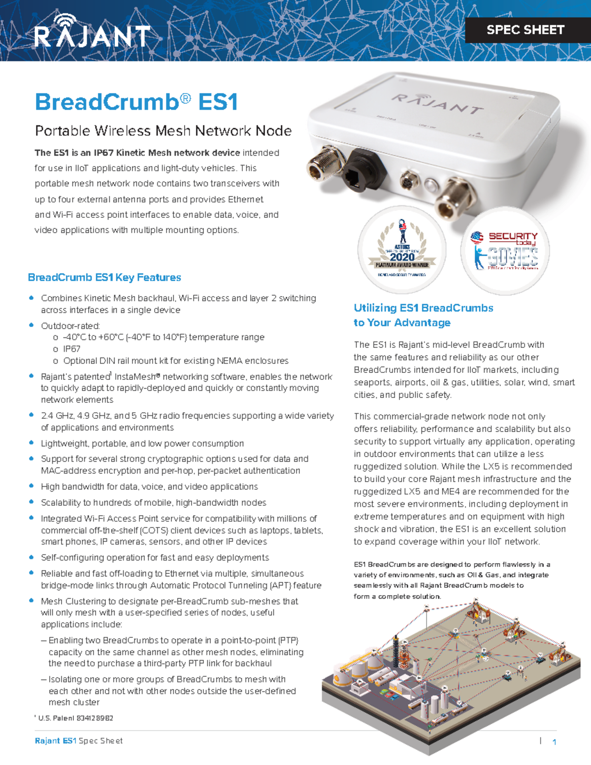 Rajant Spec Sheet ES1 09062023 - | 1 SPEC SHEET Rajant ES1 Spec Sheet ...