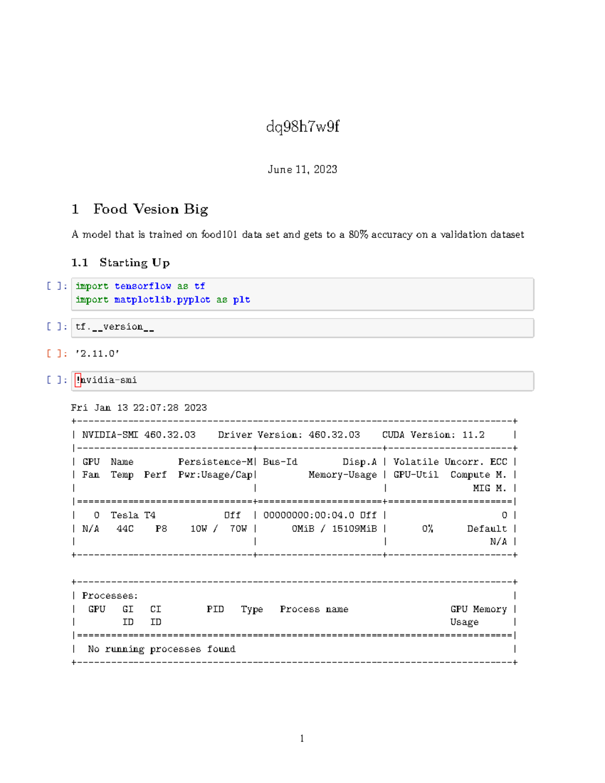 06 Project Number 1 Food Vision Big - CS 675 - Studocu