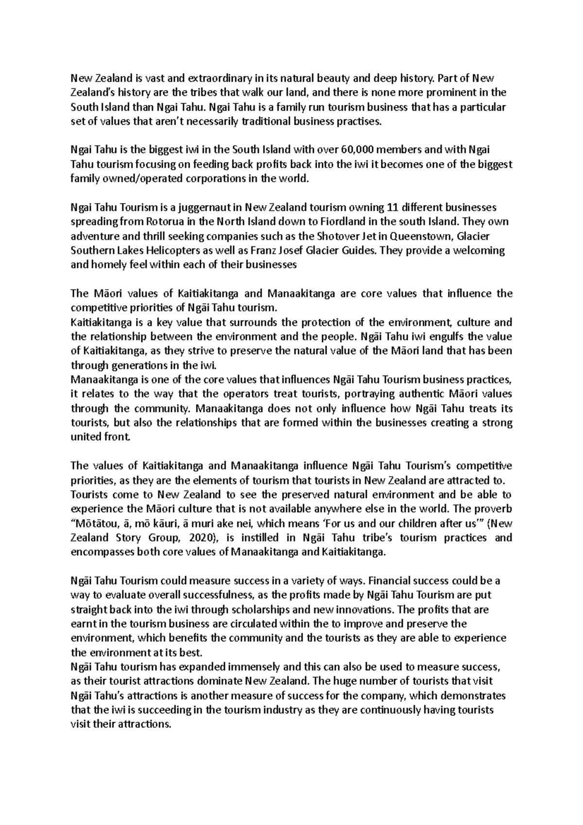 MANT 101 Assignment 1 - New Zealand is vast and extraordinary in its ...