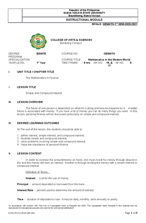 Module 3 Problem Solving and Reasoning - Module 3 Math 21: Mathematics ...