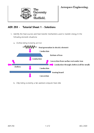 AER 293 Solutions 2 2020 - Aerospace Engineering. AER 293 - Tutorial ...