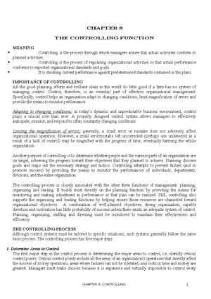 Introduction to Mgmt Handout - CHAPTER ONE FUNDAMENTALS OF MANAGEMENT 1 ...