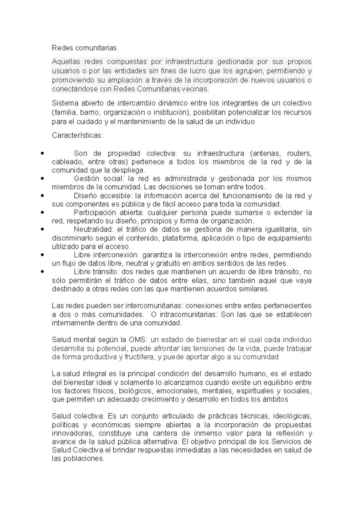 Resumen comunitaria - Redes comunitarias Aquellas redes compuestas por ...