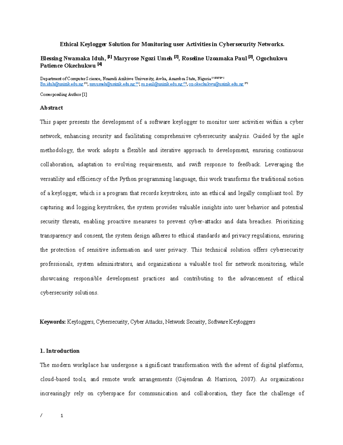 Keyloggers publication - Ethical Keylogger Solution for Monitoring user ...