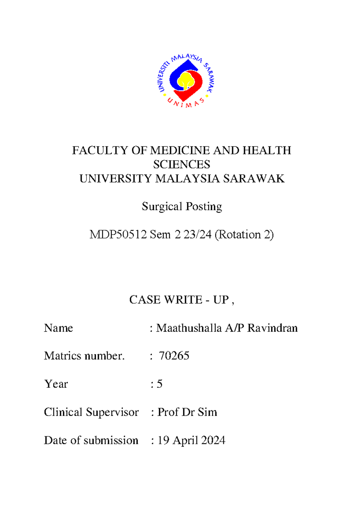 70265 cwu - FACULTY OF MEDICINE AND HEALTH SCIENCES UNIVERSITY MALAYSIA ...