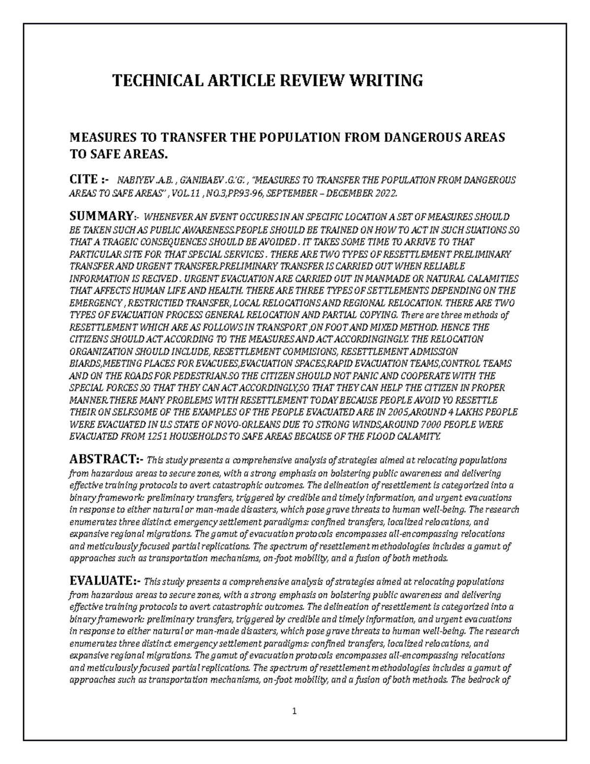 Technical - snduohasuodh - TECHNICAL ARTICLE REVIEW WRITING MEASURES TO ...