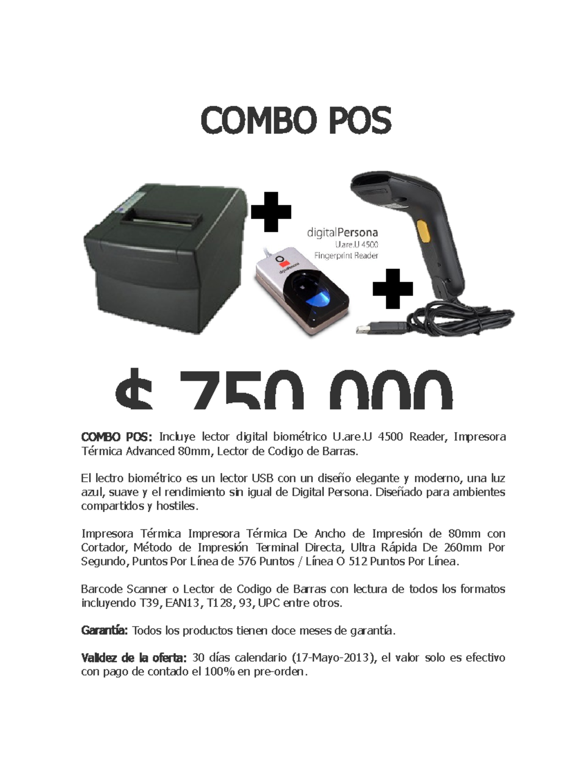 Combo POS CO - Cotizacion instalacion de camaras. - COMBO POS: Incluye ...