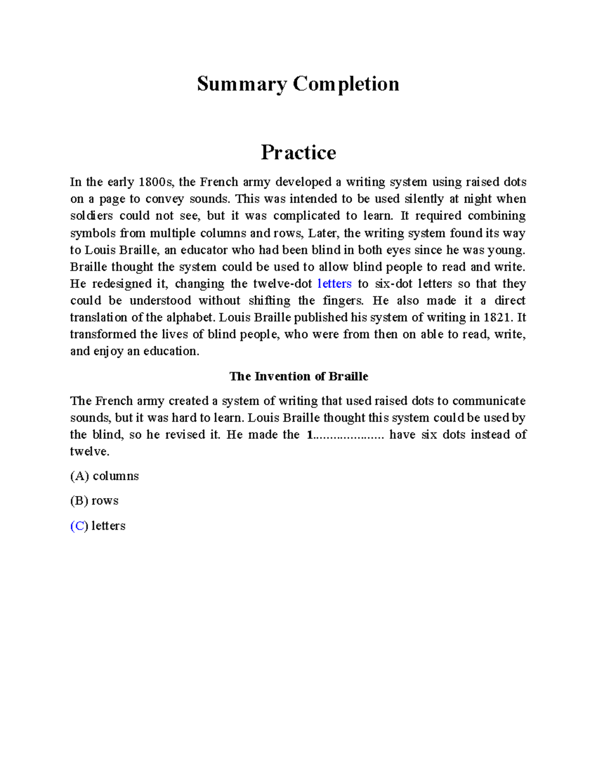 Summary Completion - this is a feed book - Summary Completion Practice ...