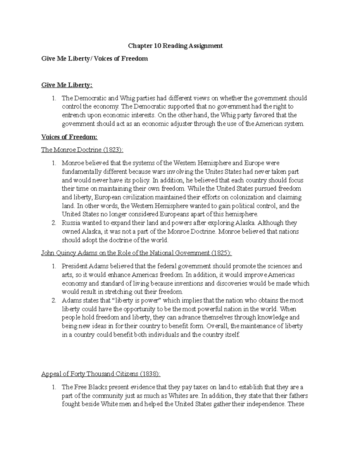 Chapter 10 Reading Assignments (HIST) - Chapter 10 Reading Assignment ...