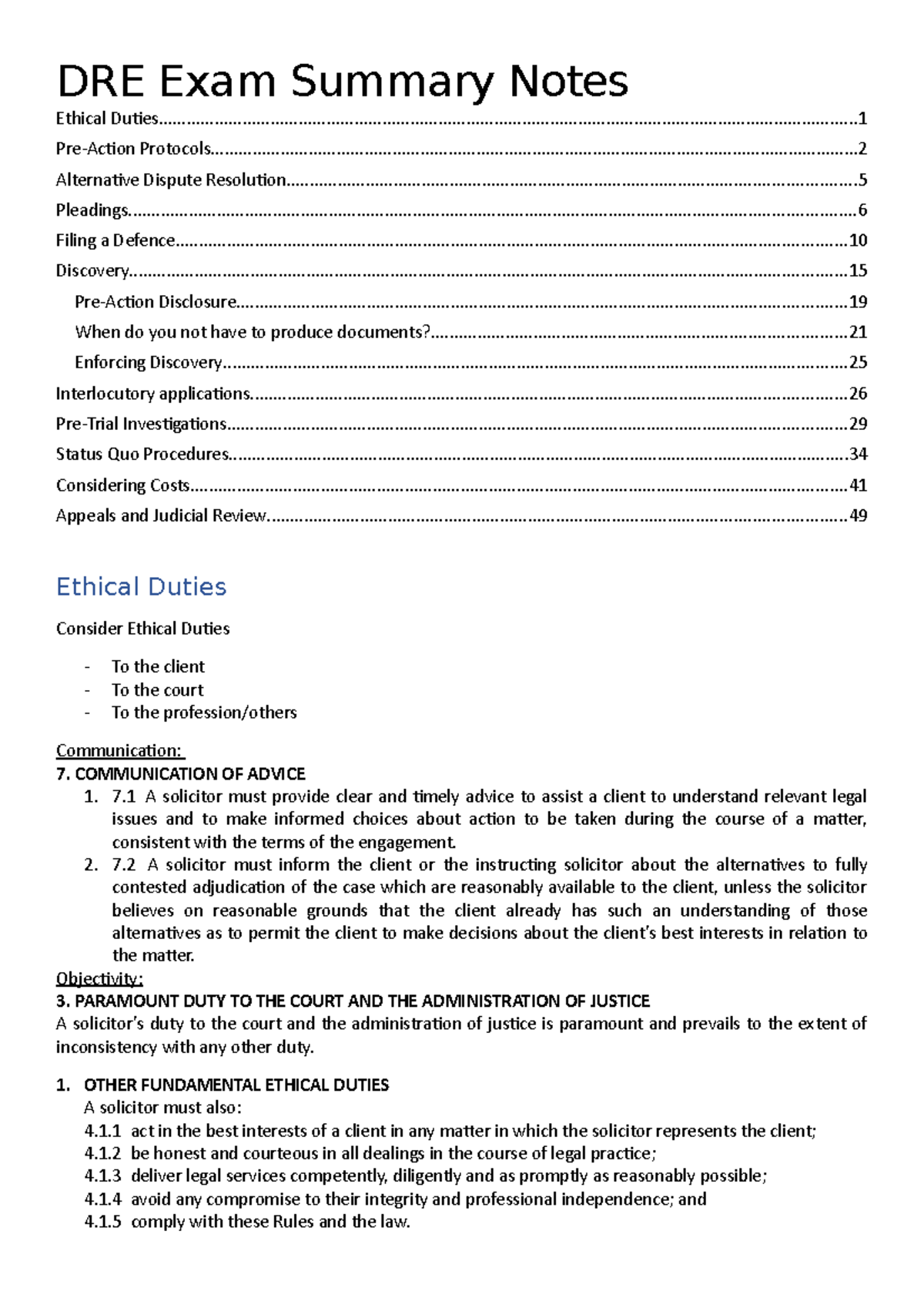 DRE Exam Summary Notes - DRE Exam Summary Notes Ethical - Studocu