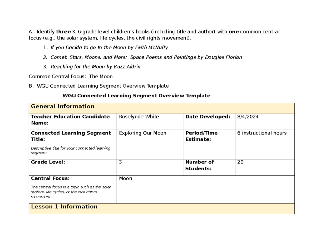 Task 2 Children's stories - A. Identify three K–6-grade level children ...
