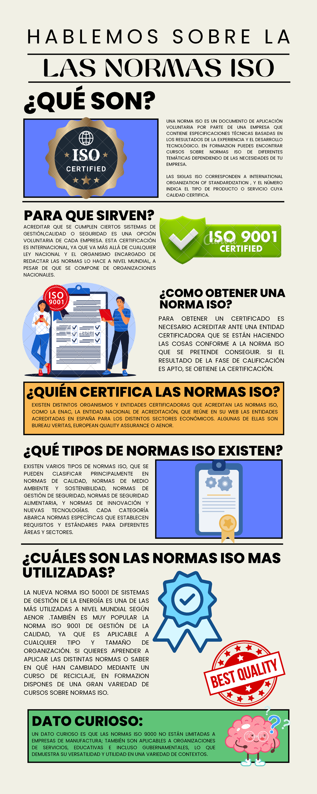 Infografia Normas ISO - LAS NORMAS ISO ¿QUÉ TIPOS DE NORMAS ISO EXISTEN? H A B L E M O S S O B R ...
