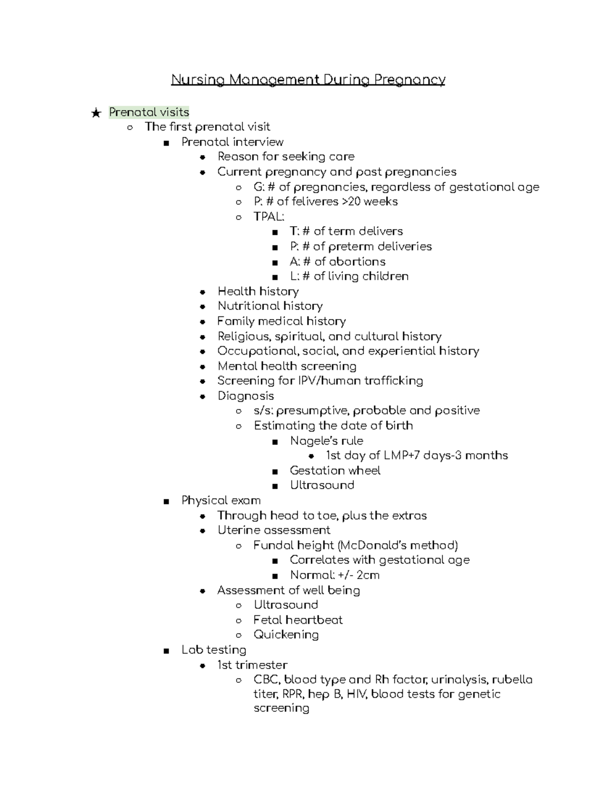 Matneo nursing man. during preg - Nursing Management During Pregnancy ...