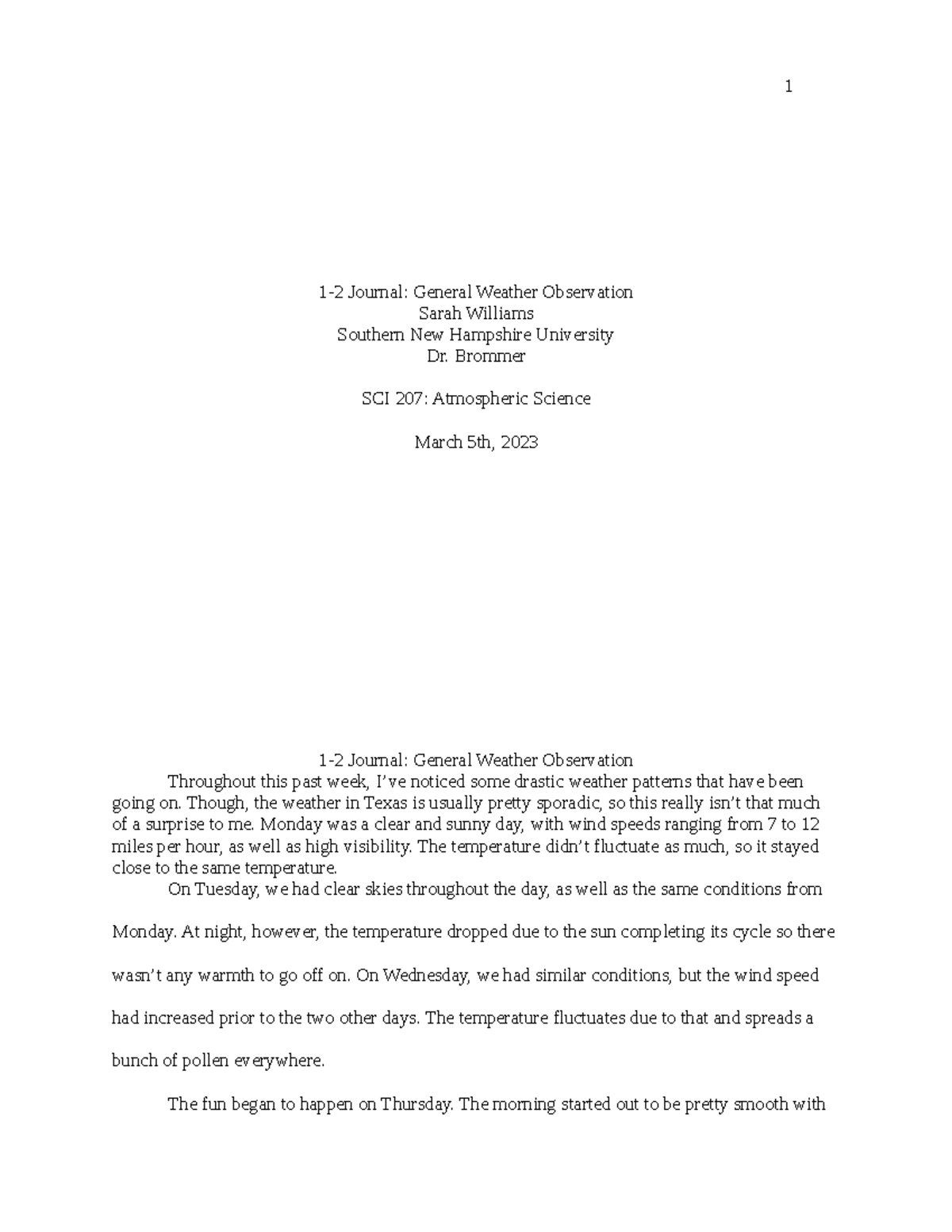 1-2 Journal (Atmospheric Science) - 1 1-2 Journal: General Weather ...