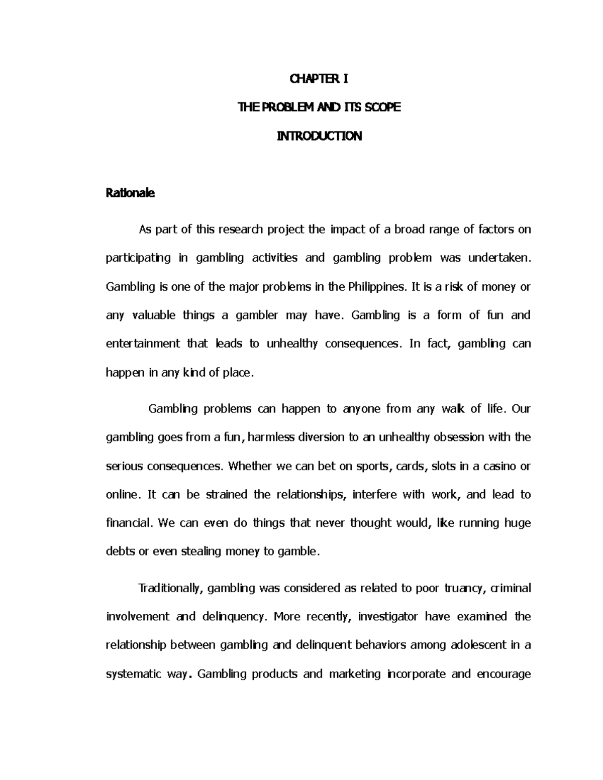 Chapter-1-3 Final - EMSSS - CHAPTER I THE PROBLEM AND ITS SCOPE INTRODUCTION Rationale As part ...