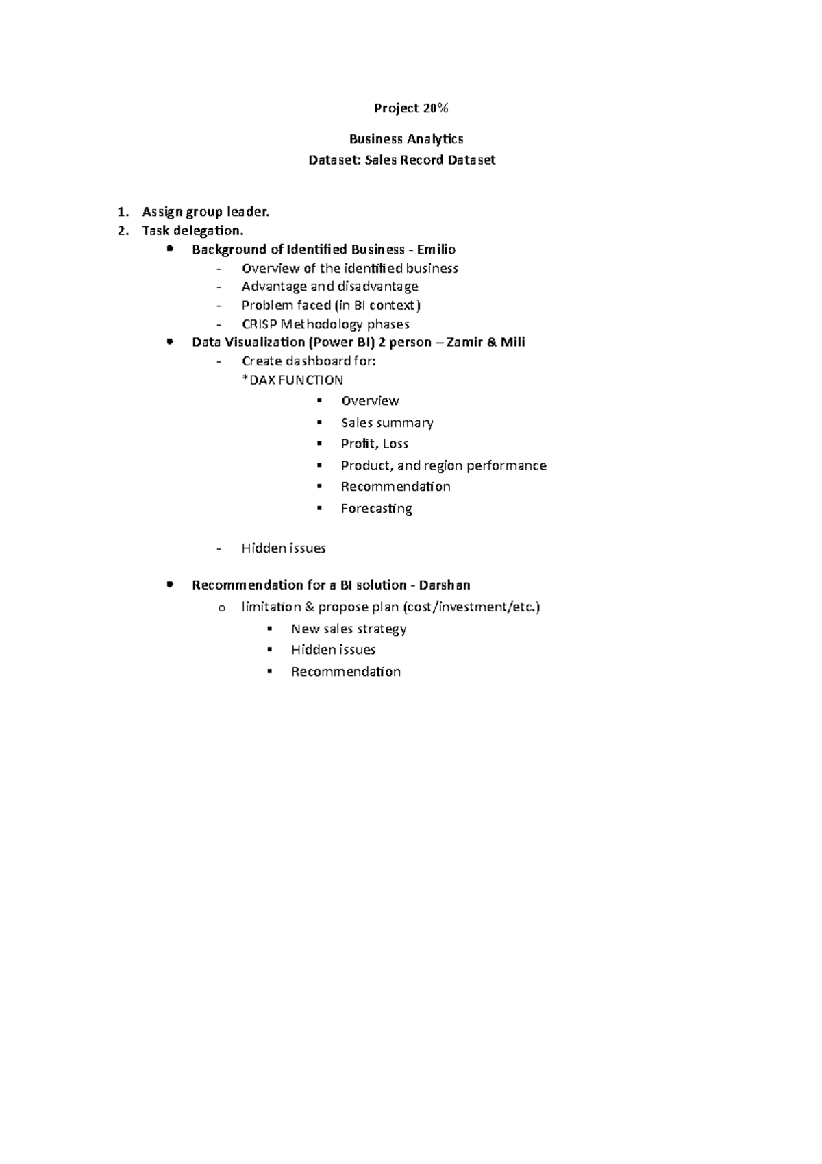 Project 20 Jan 2022 Business Intelligence - Project Business Analytics ...