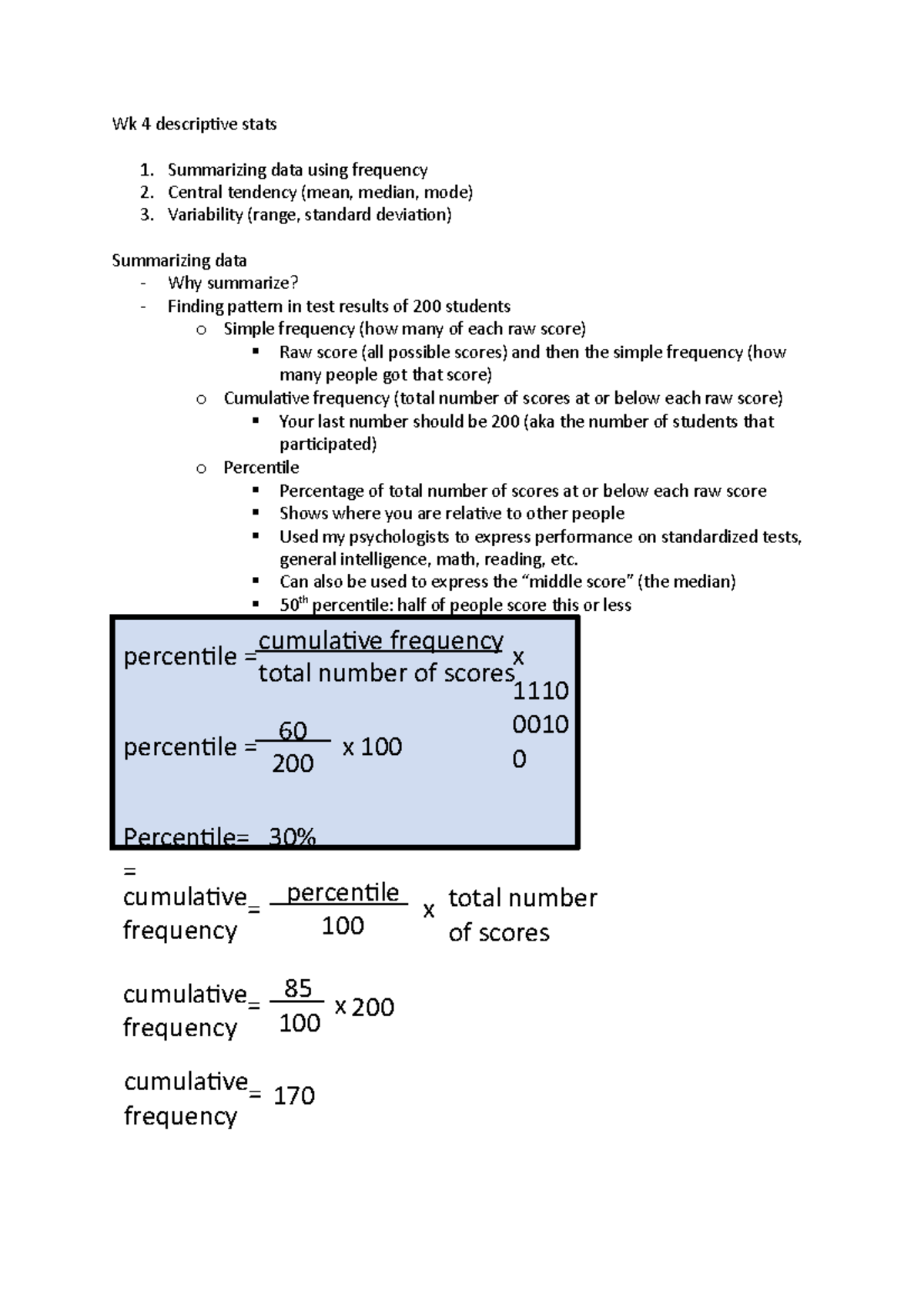 Wk 4 descriptive stats lecture - Wk 4 descriptive stats Summarizing ...